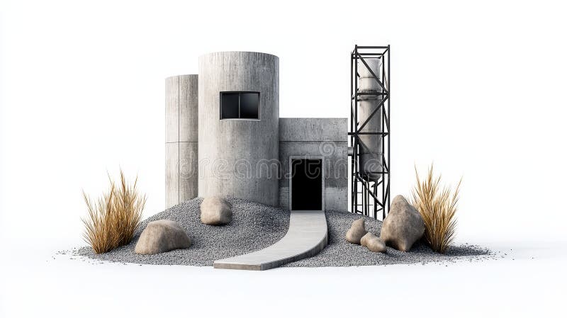 A Modern Minimalistic Building Design with Concrete Structure Pathway ...