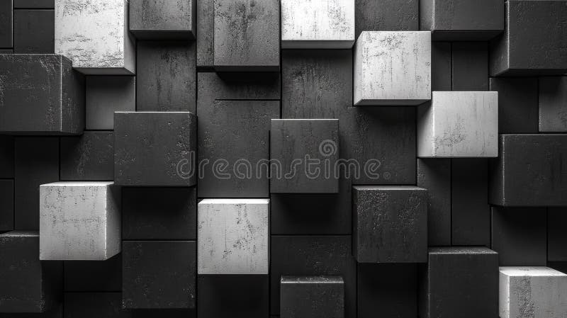Modern Minimalistic Design of Black and White Blocks Stock Illustration ...