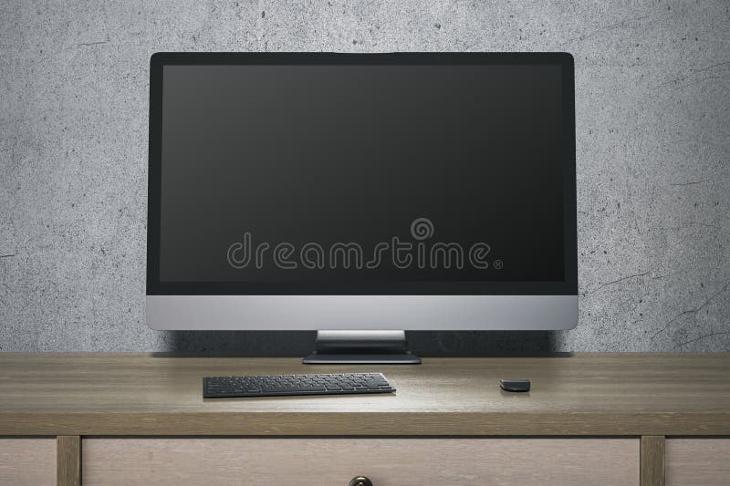 Modern Minimalistic Designer Office Interior with Blank Computer ...