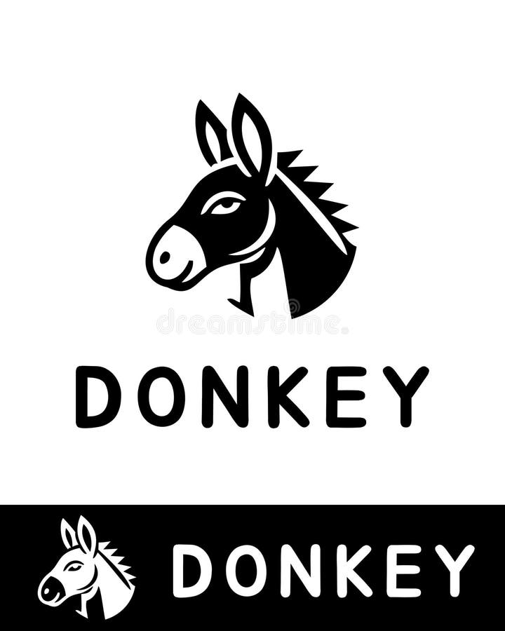 A Modern and Minimalistic Donkey Logo Featuring a Stylized Donkey Head ...