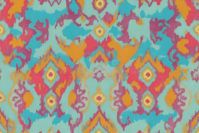 A Modern, Minimalistic Ikat Pattern with a Mix of Vibrant and Muted ...