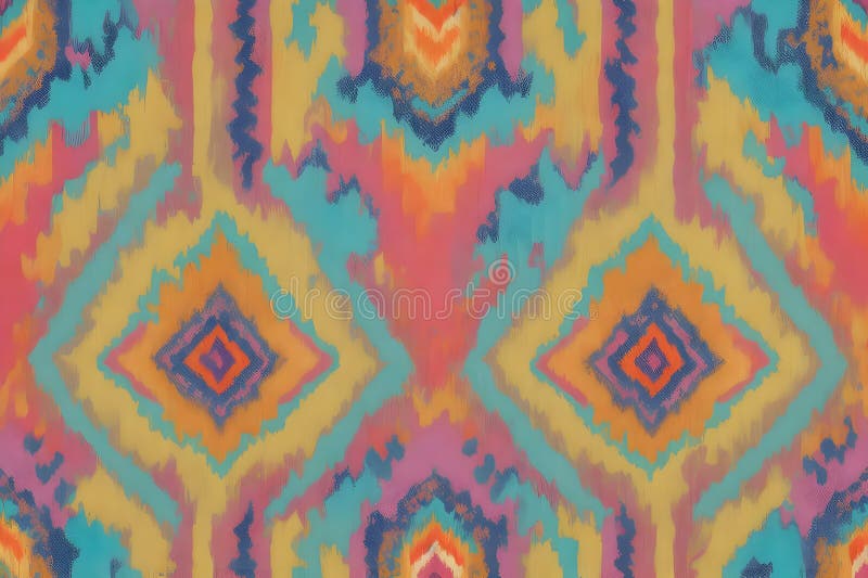 A Modern, Minimalistic Ikat Pattern with a Mix of Vibrant and Muted ...