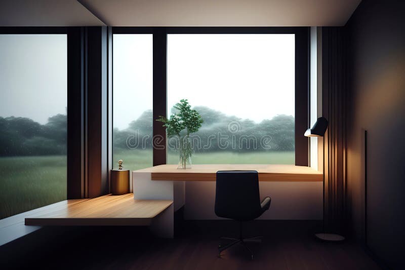 Modern and Minimalistic Interior Design for a Working Room in a Urban ...
