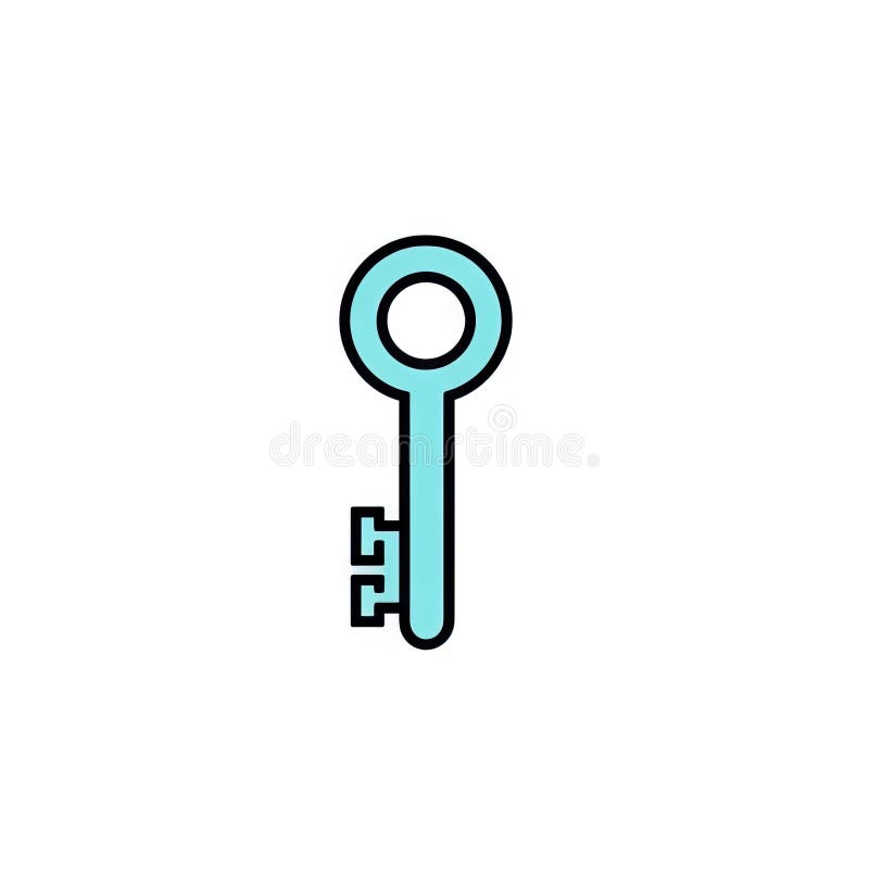 Modern Minimalistic Key Icon on White Background AI Generated Stock ...