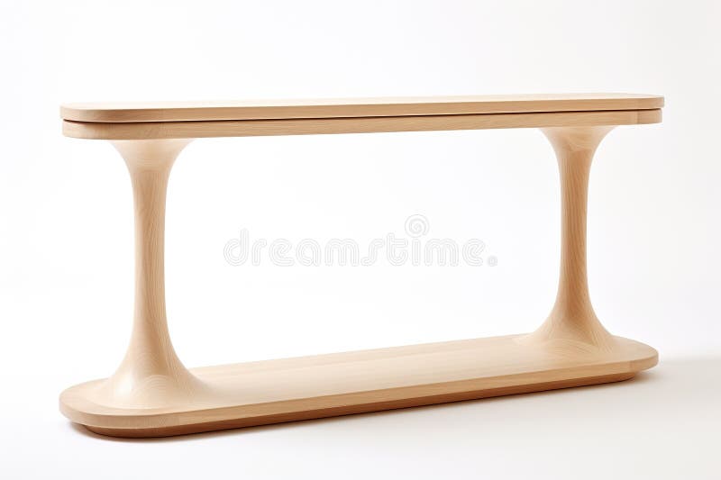 A Modern Minimalistic Light Wooden Console Table with White Background ...