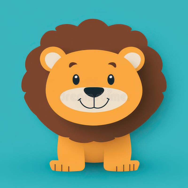 A Modern, Minimalistic Lion Design Featuring a Bold Mane and Flat ...
