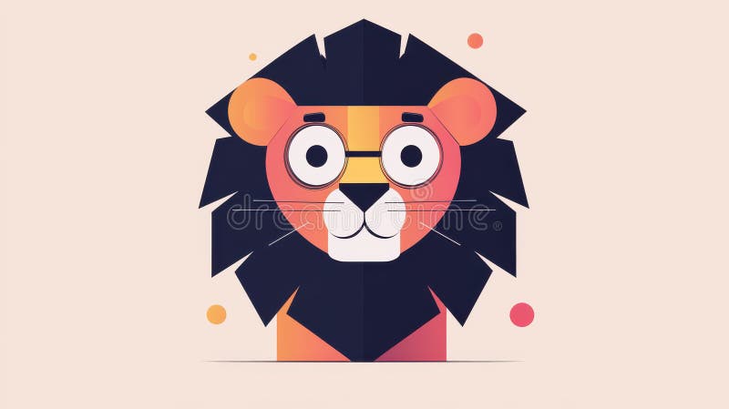 A Modern, Minimalistic Lion Design Featuring a Bold Mane and Flat ...