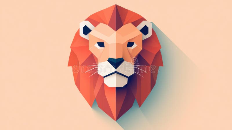 A Modern, Minimalistic Lion Design Featuring a Bold Mane and Flat ...