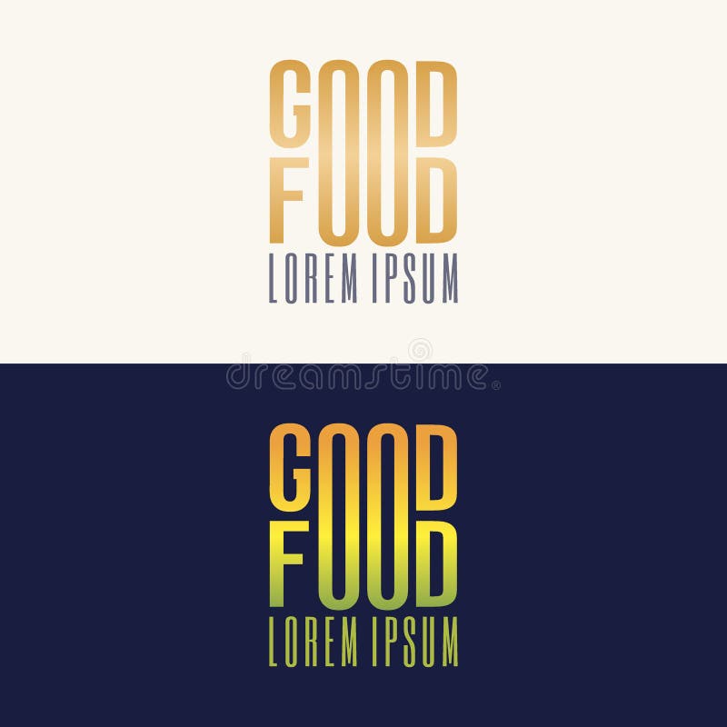 Modern Minimalistic Logo of Good Food. Stock Vector - Illustration of ...