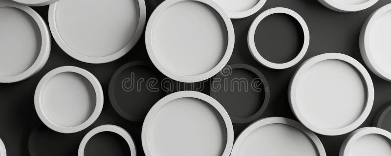 Modern and Minimalistic Mobile App Background with Monochrome Circular ...