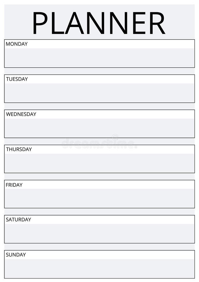 Modern daily Planner Notebook Page. Modern Business Organizer with ...