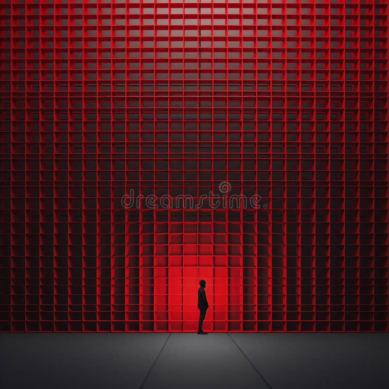 Modern Minimalistic Red Grid Pattern Interior Design Concept Stock ...