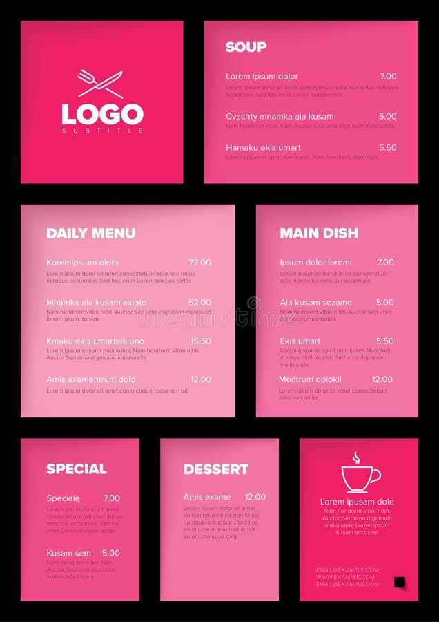 Modern Minimalistic Restaurant Menu Template Stock Vector ...