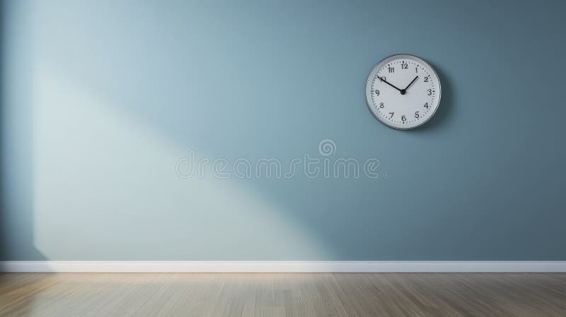 Modern Minimalistic Room with Clock and Soft Shadows Stock Illustration ...
