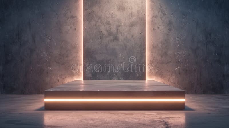 Modern Minimalistic Stage with Neon Backlighting, Perfect for ...