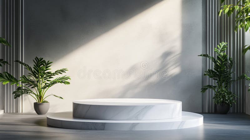 Modern Minimalistic Staged Area with Natural Lighting and Greenery ...