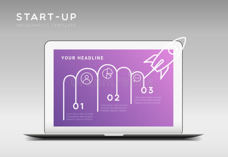 Modern Minimalistic Startup Themed Vector Infographic Template Stock Vector - Illustration of ...