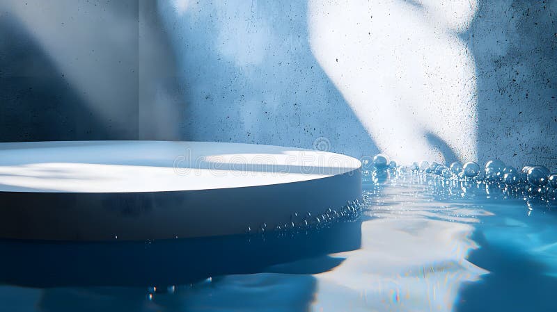 Modern Minimalistic Water Feature with Reflections Stock Illustration ...