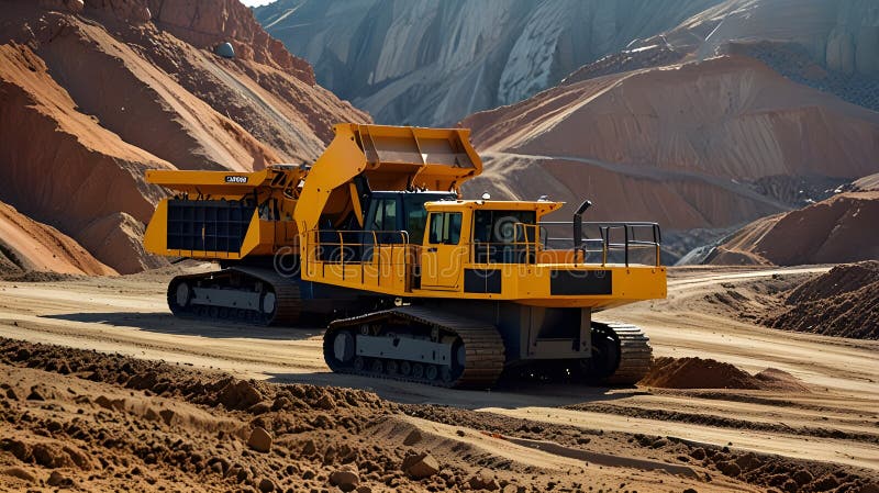 Modern Mining Industry Landscape with Heavy Machinery and Excavation ...