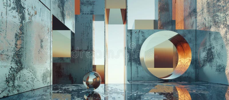Modern Mirror Glass Structure Reflecting the Sunset Against a ...