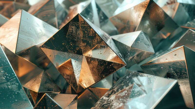 Modern Mirror Glass Structure Reflecting the Sunset Against a ...