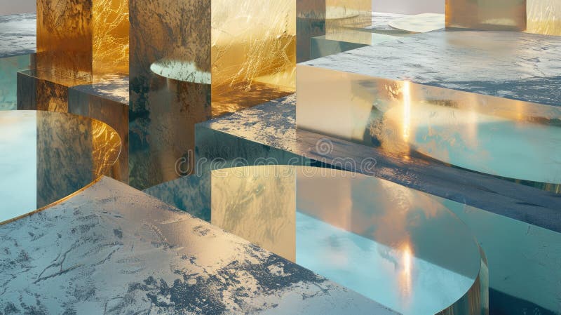 Modern Mirror Glass Structure Reflecting the Sunset Against a ...