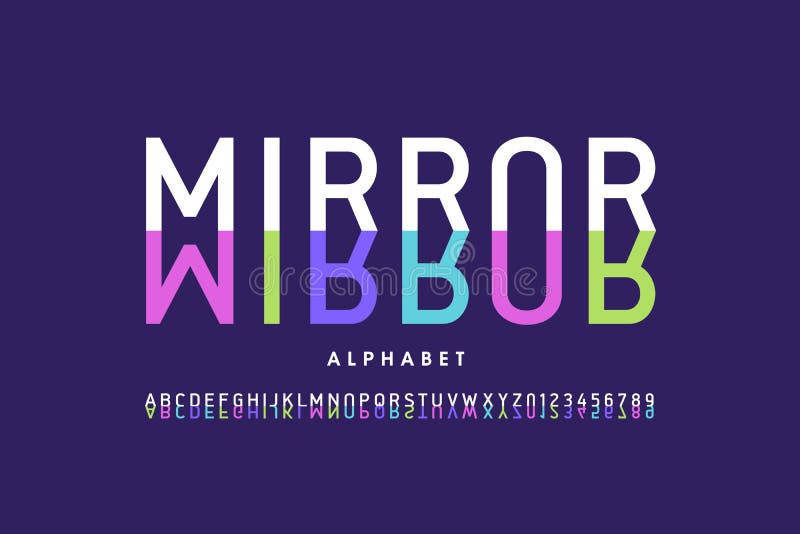 Modern Mirror Style Font Design Stock Vector - Illustration of hipster ...