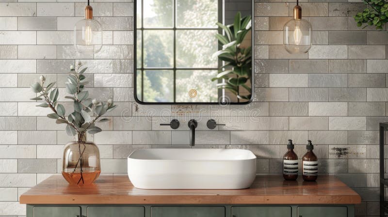 A Modern Mirror with a Textured Face Frame, Reflecting Contemporary ...