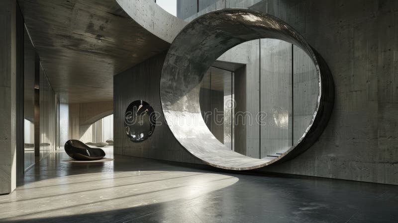 A Modern Mirror with a Textured Face Frame, Reflecting Contemporary ...