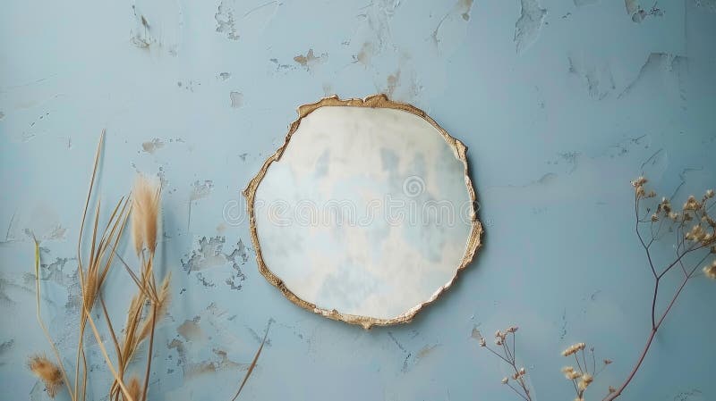 A Modern Mirror with a Textured Face Frame, Reflecting Contemporary ...