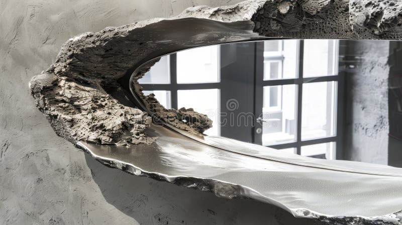 A Modern Mirror with a Textured Face Frame, Reflecting Contemporary ...