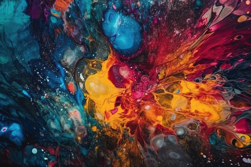 Modern Mixed Acrylic Abstract Ink Texture Background with Generative AI ...