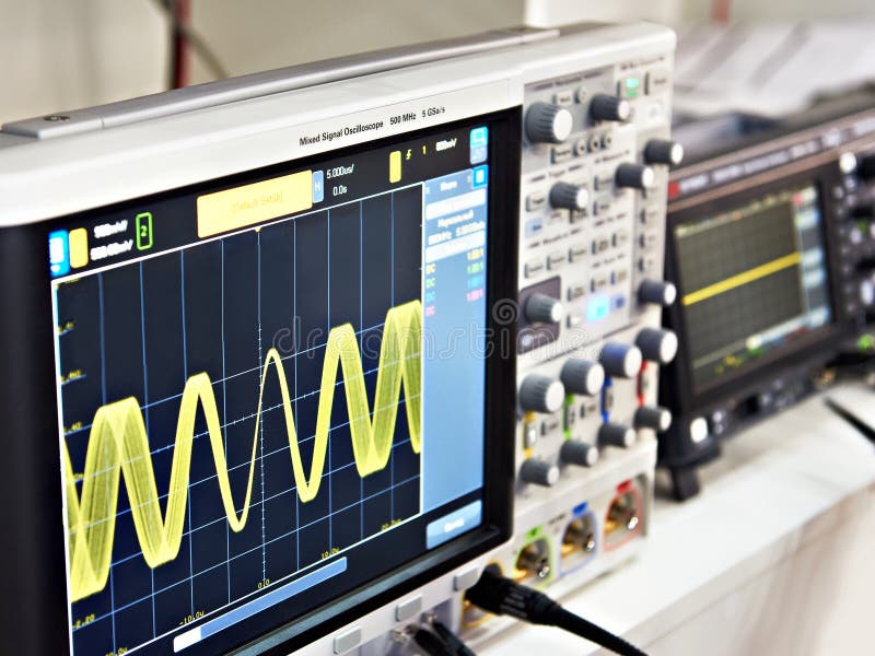 Modern Mixed Signal Oscilloscope Stock Photo - Image of research ...