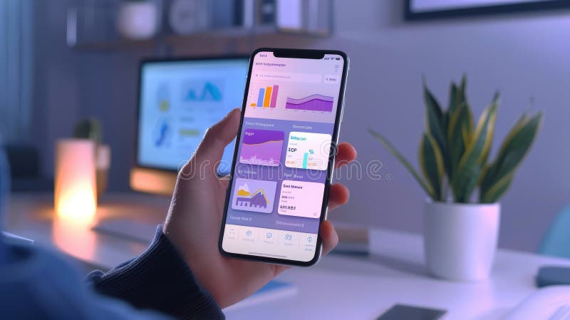 Modern Mobile Banking App Interface with Charts and Transaction Details ...