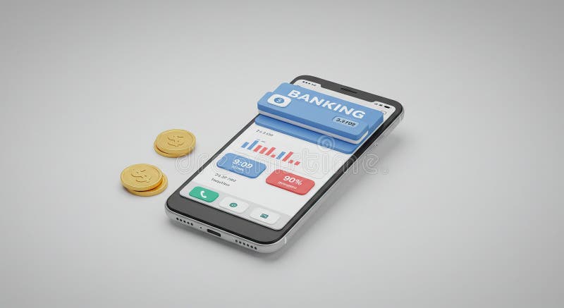 Modern Mobile Banking App Interface Stock Illustration - Illustration ...