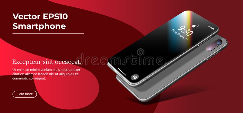 Modern Mobile Cell Phone on Colorful Background. Stock Vector ...