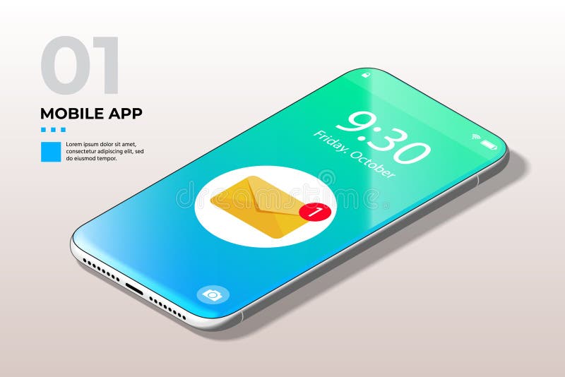 Modern Mobile Cell Phone with GPS Map UI, UX and GUI Template. Stock ...