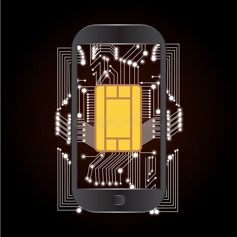 Modern Mobile Device Over Technology . Vector Illustration Stock ...