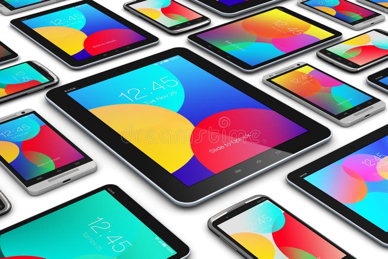 Vector Icon Set for Modern Mobile Devices Stock Vector - Illustration ...