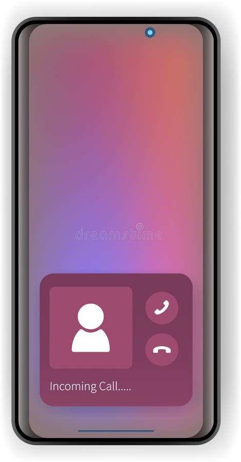 Modern Mobile Interface Illustrating Incoming Call Screen with Gradient ...