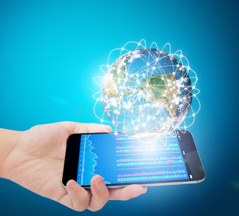 Modern Mobile Phone in Hand Stock Image - Image of button, communicate ...