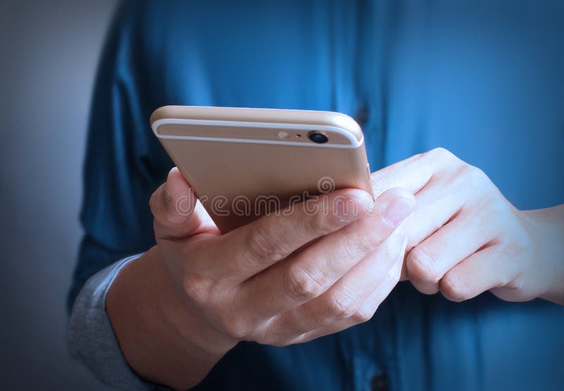 Modern Mobile Phone in Hand Stock Photo - Image of button, palm: 50598374