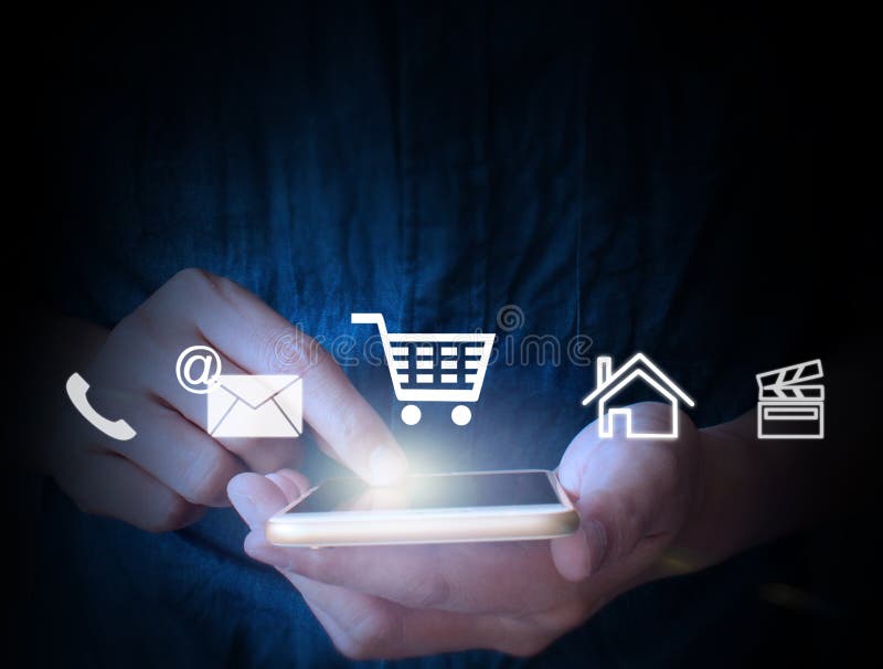 Modern Mobile Phone in Hand Stock Image - Image of tech, cellphone ...