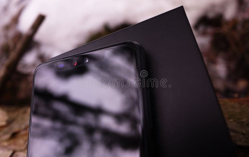 Modern Mobile Phone with Large Screen, Close-up and Assembly Details ...