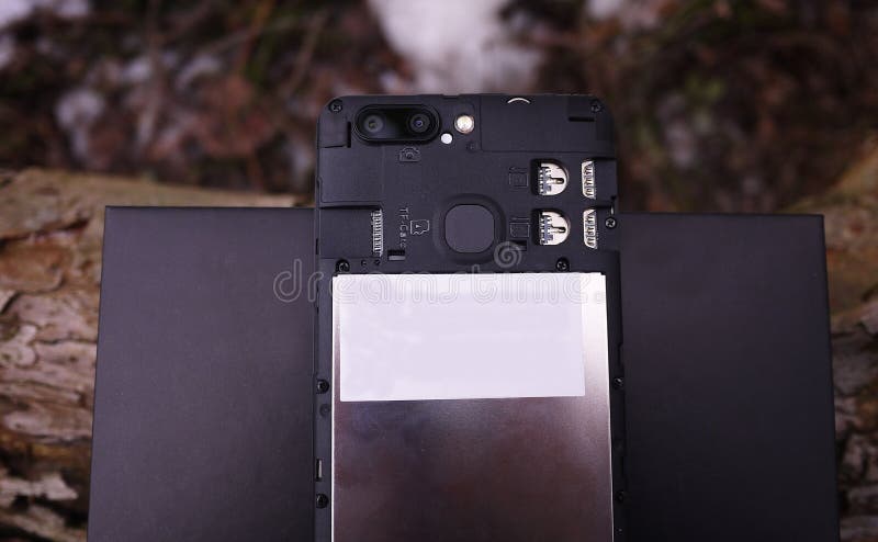 Modern Mobile Phone with Large Screen, Close-up and Assembly Details ...