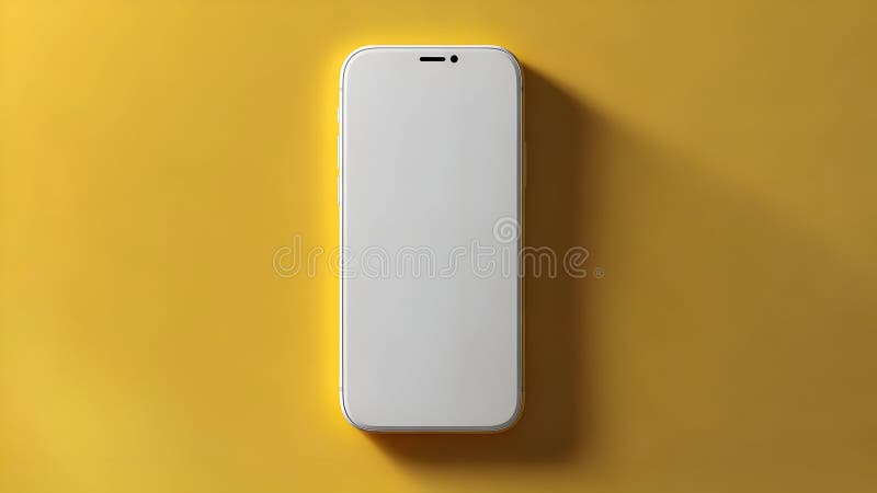 Modern Mobile Phone Mockup on a Yellow Surface with Subtle Shadows ...