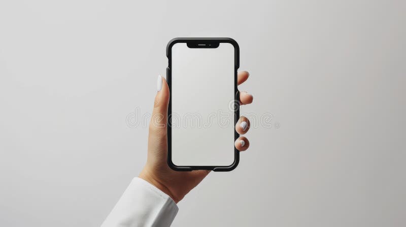 Modern Mobile Phone Screen Mockup - Front View Stock Illustration ...