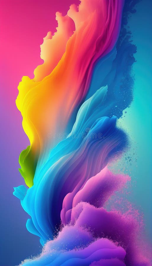Modern Mobile Phone Screen Wallpaper. Colorful Liquid Design Background ...