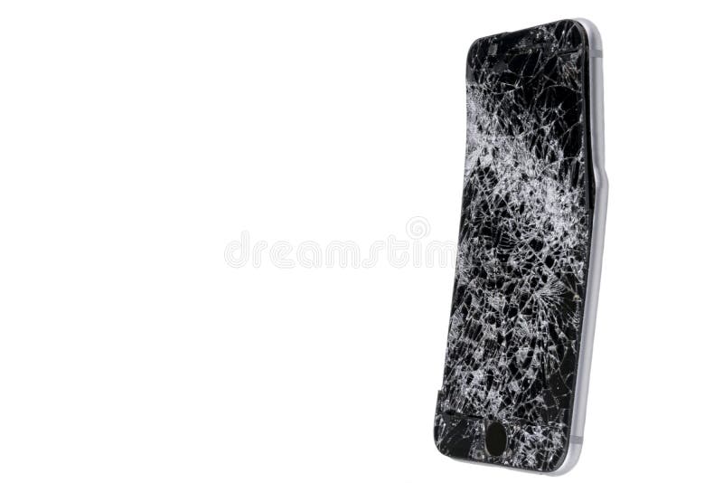 Modern Mobile Smartphone Broken Screen and Damages. Cellphone Crashed ...