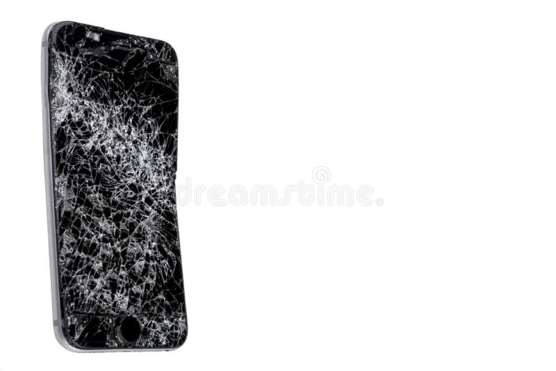 Modern Mobile Smartphone Broken Screen and Damages. Cellphone Crashed ...
